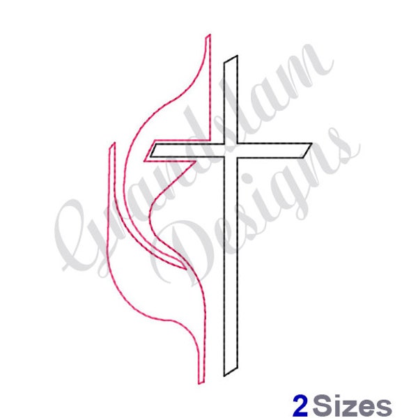 Methodist Cross and Flame Svg - Etsy