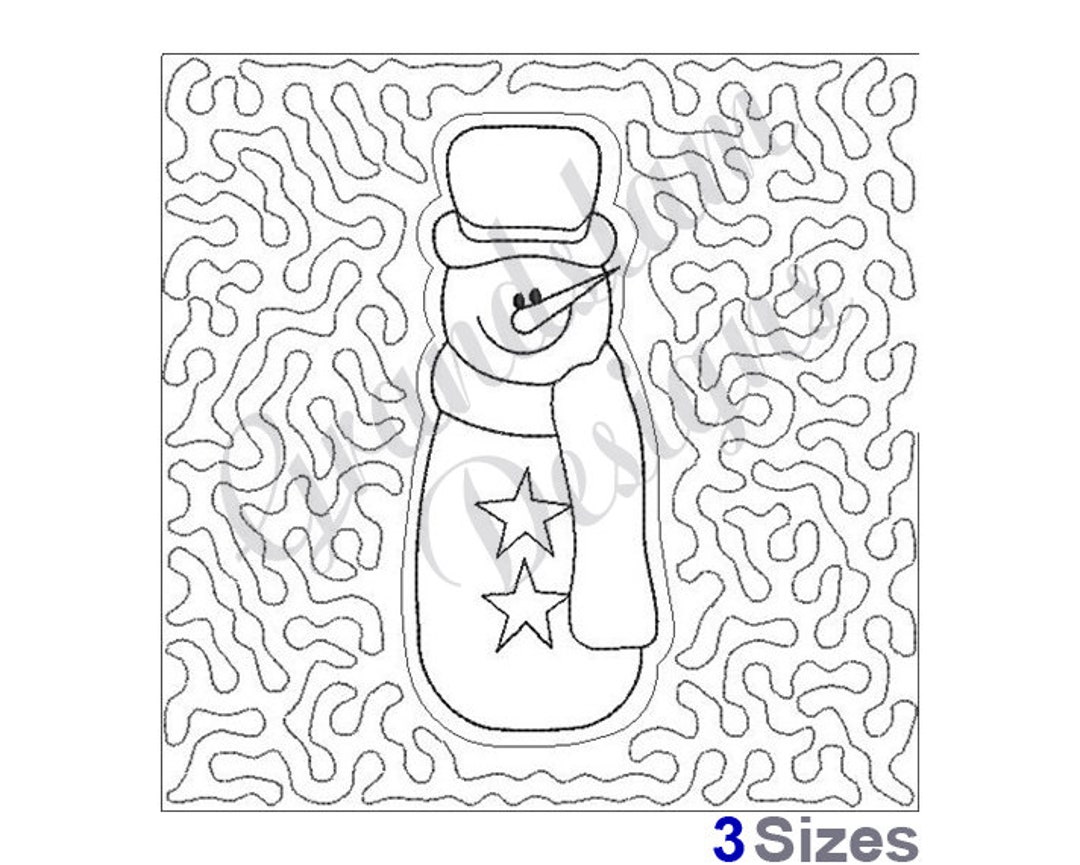 Snowman Quilt Square - Machine Embroidery Design, Embroidery Designs ...