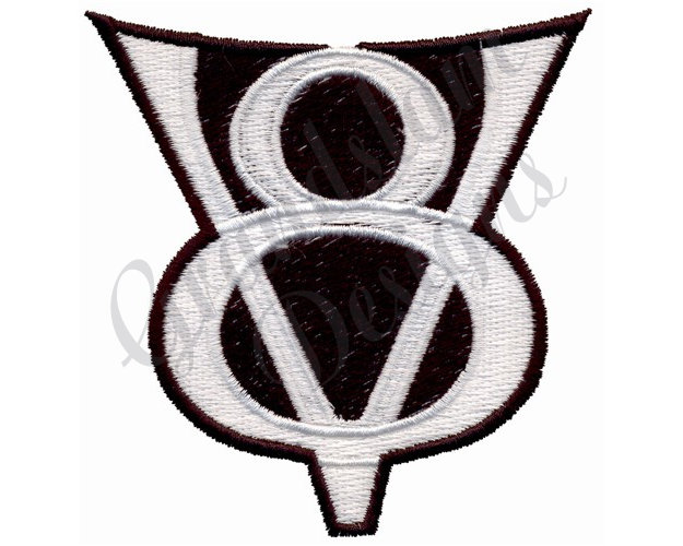 V8 Symbol Machine Embroidery Design | Etsy