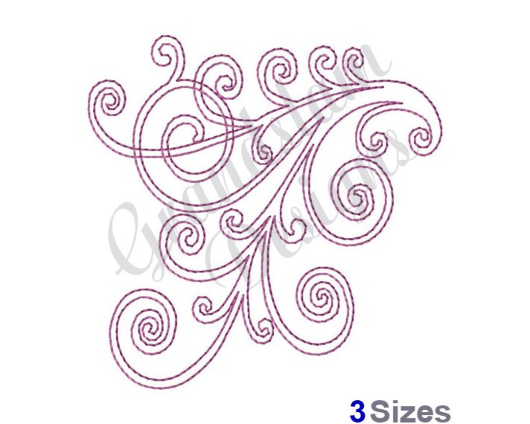 Fancy Swirls - Machine Embroidery Design - Etsy