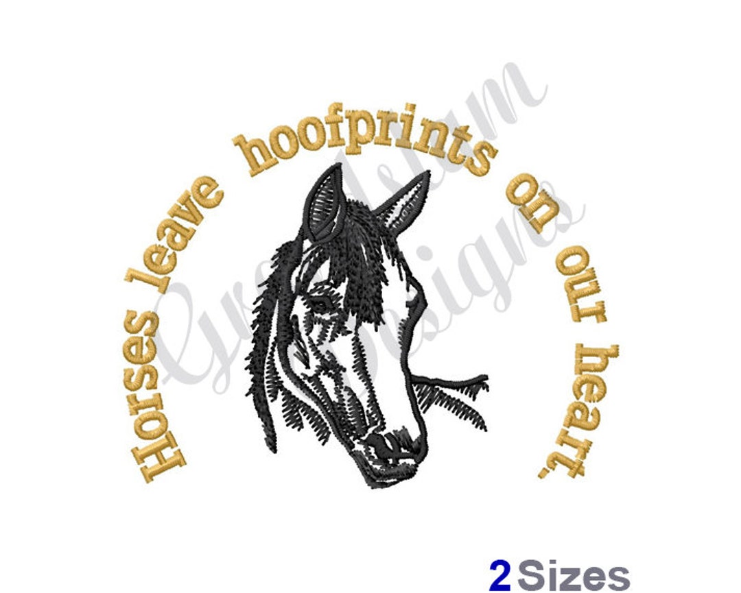 Hoofprints on Our Hearts -machine Embroidery Design, Embroidery Designs ...