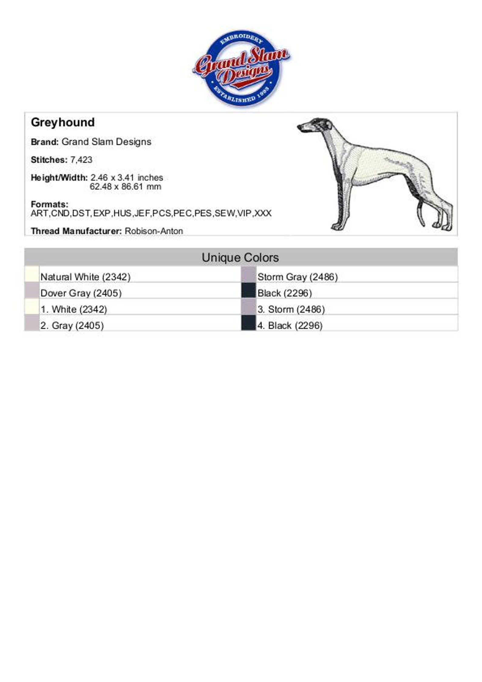 Greyhound Dog Machine Embroidery Design - Etsy
