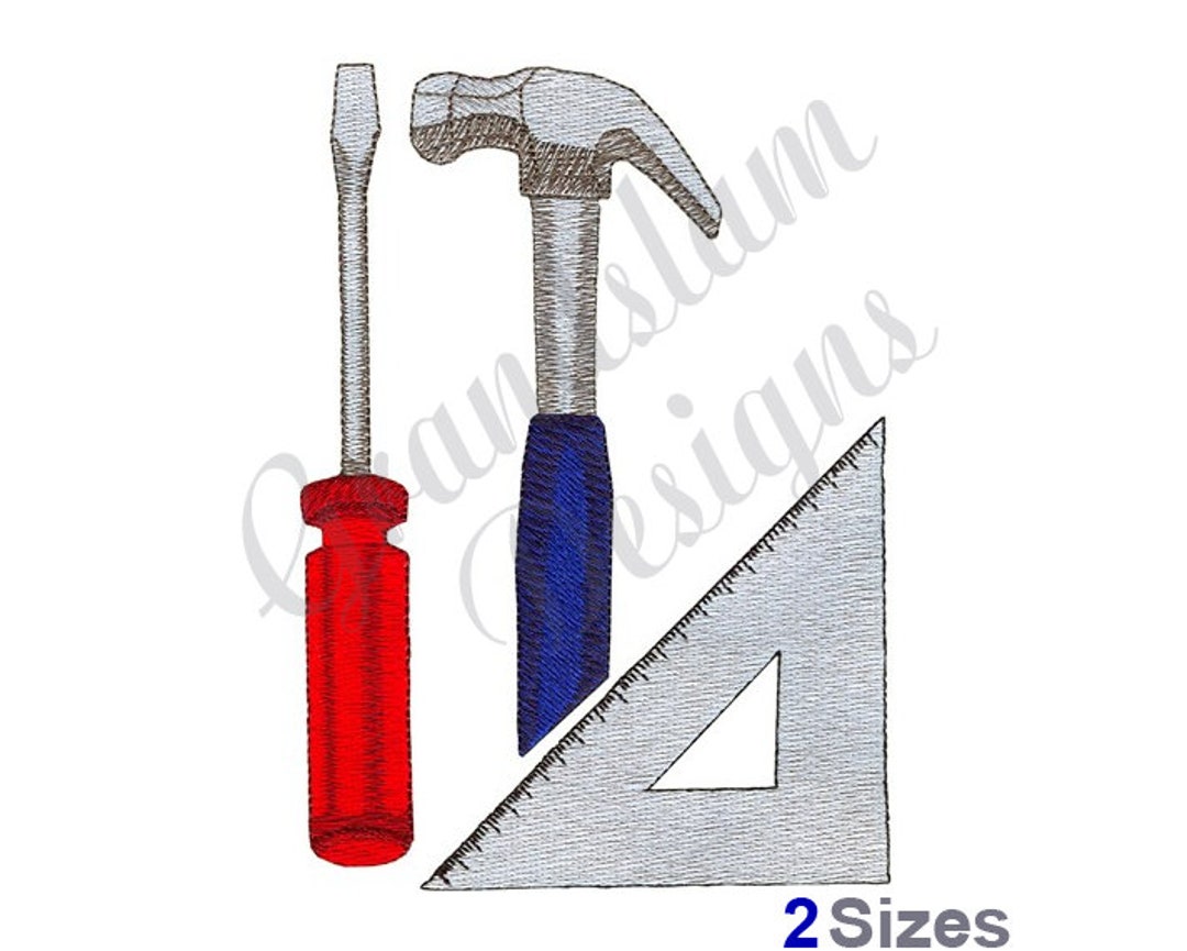 Hammer Screwdriver Quick Square - Machine Embroidery Design - Etsy