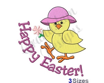 Easter Chick Machine Embroidery Design, Easter Bunny Chicken Embroidery ...