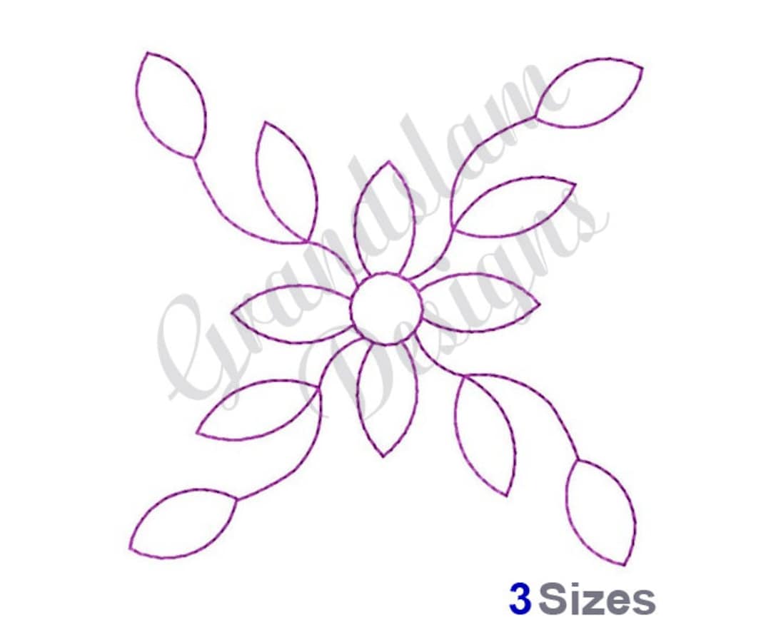 Flower Quilt Block - Machine Embroidery Design, Embroidery Designs ...
