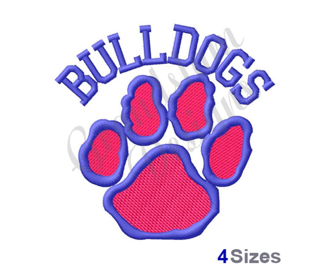 Bulldogs Paw Print - Machine Embroidery Design, Embroidery Designs ...