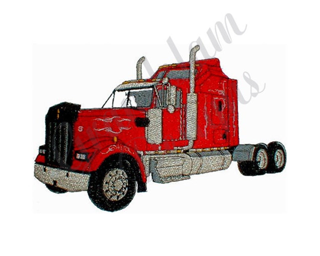 Semi Truck Cab - Machine Embroidery Design, Embroidery Designs, Machine ...