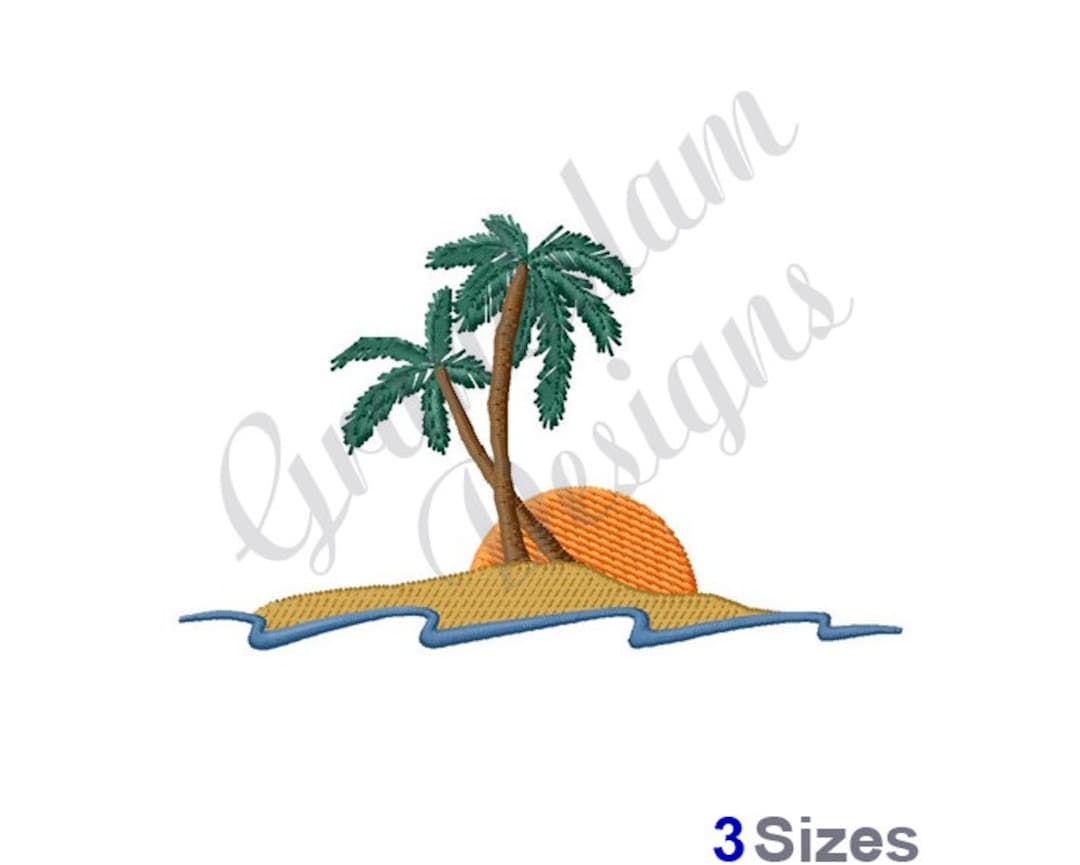 Sunset Beach Scene - Machine Embroidery Design, Embroidery Designs ...