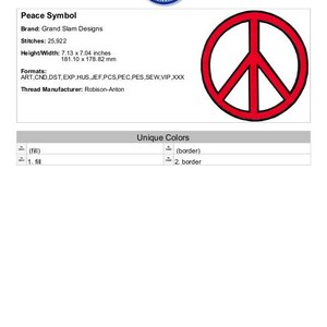 Peace Symbol - Machine Embroidery Design, Embroidery Designs, Machine ...