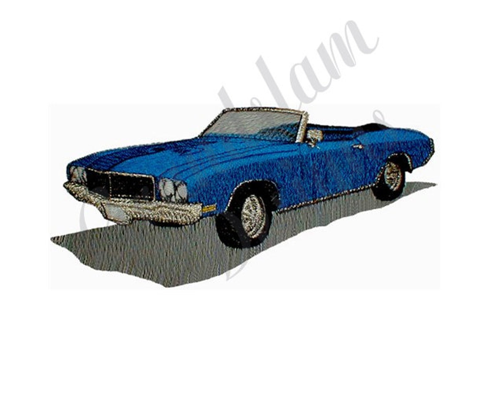 Classic Convertible Muscle Car Machine Embroidery Design - Etsy
