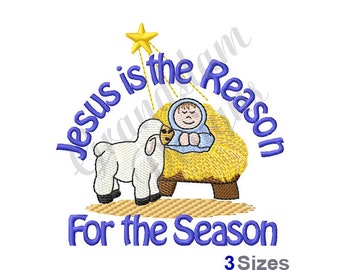 JESUS is the REASON for the Season Christmas Tree Satin and Deco 4x4 ...