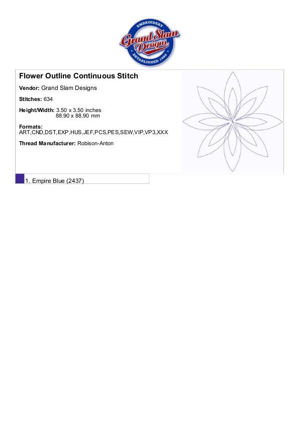 Flower Outline Continuous Stitch Quilt Block Machine - Etsy