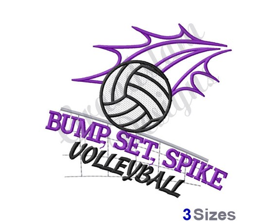 Bump Set Spike Volleyball Conception de broderie machine | Etsy