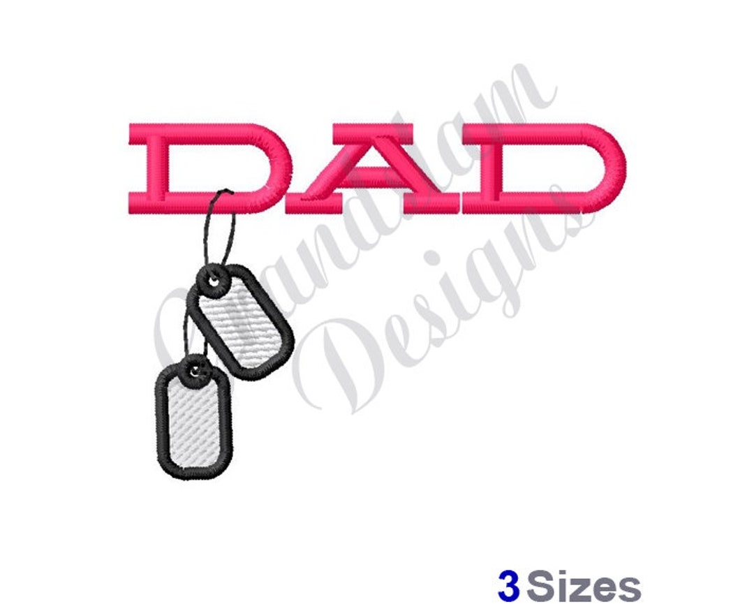 Dad Dog Tags - Machine Embroidery Design, Embroidery Designs, Machine ...