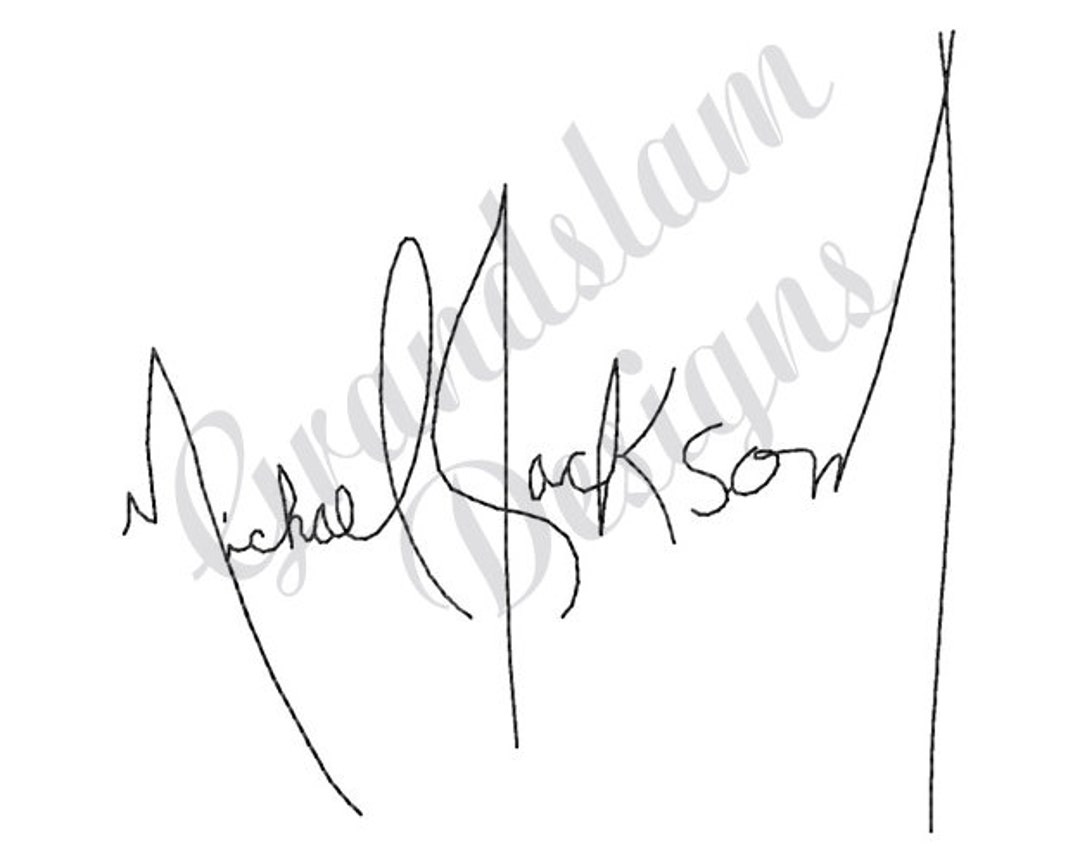Michael Jackson Signature - Machine Embroidery Design - Etsy