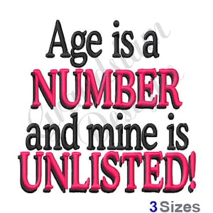 Age is A Number - Machine Embroidery Design, Embroidery Designs ...