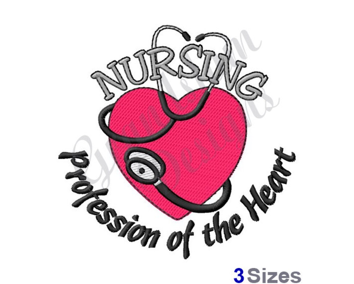 Nursing Heart Machine Embroidery Design Facemask Face | Etsy