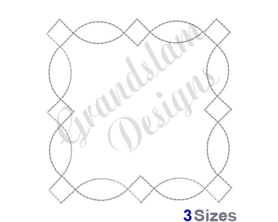 Square Frame Redwork Machine Embroidery Design (instant Download) - Etsy