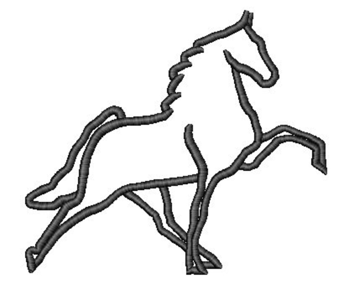Walking Horse Outline -machine Embroidery Design, Embroidery Designs ...
