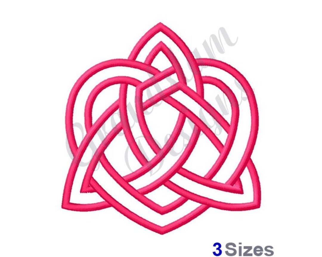 Celtic Trinity Heart Outline - Machine Embroidery Design - Etsy