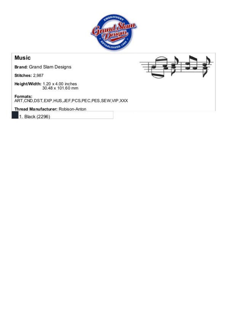 Music Staff Machine Embroidery Design | Etsy