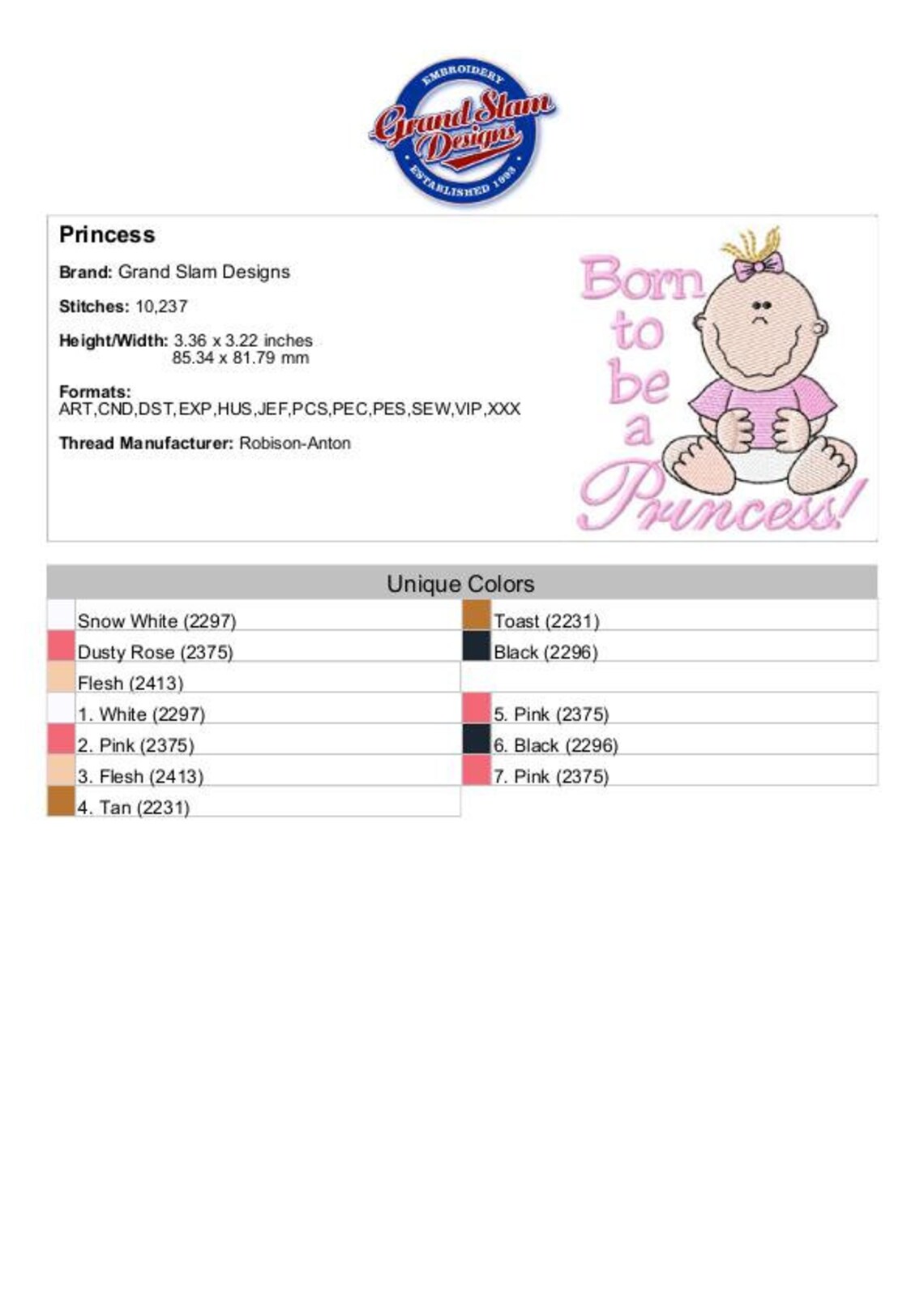 Baby Princess Machine Embroidery Design - Etsy