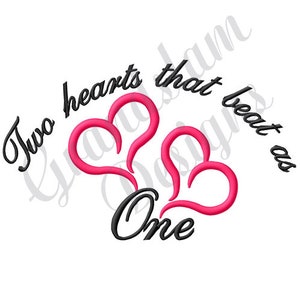 Two Hearts That Beat as One - Machine Embroidery Design, Embroidery ...