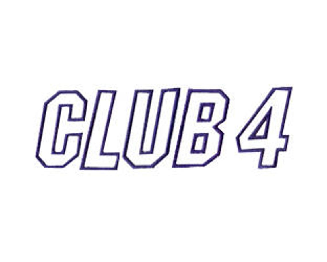 Club 4 Font Machine Embroidery Font - Etsy