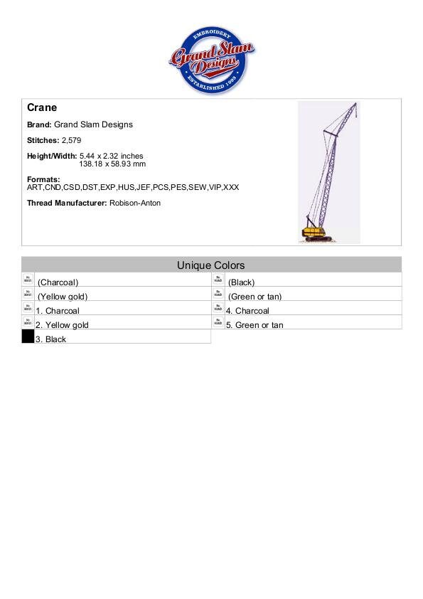 Crawler Crane - Machine Embroidery Design - Etsy