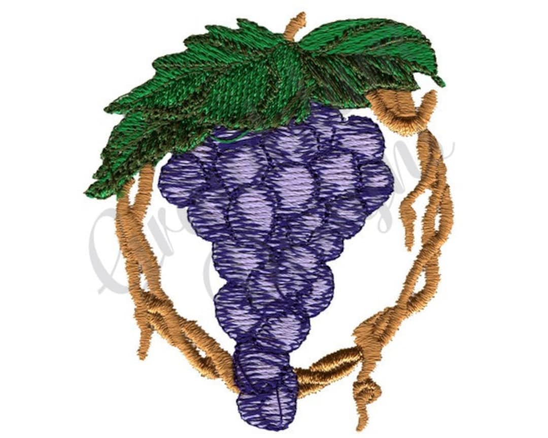 Grapes on Vine - Machine Embroidery Design, Embroidery Designs, Machine ...