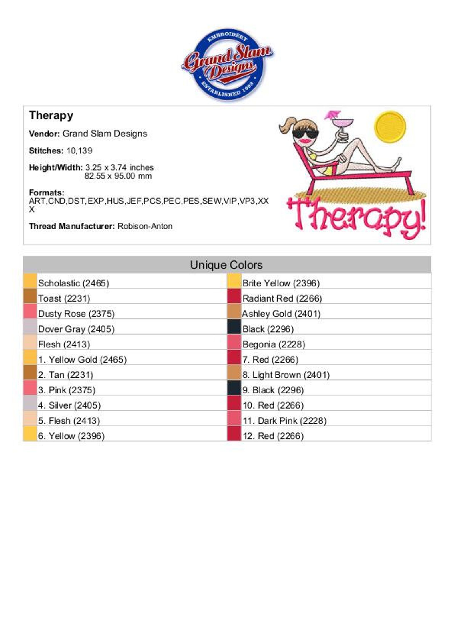 Beach Chair Therapy - Machine Embroidery Design - Etsy