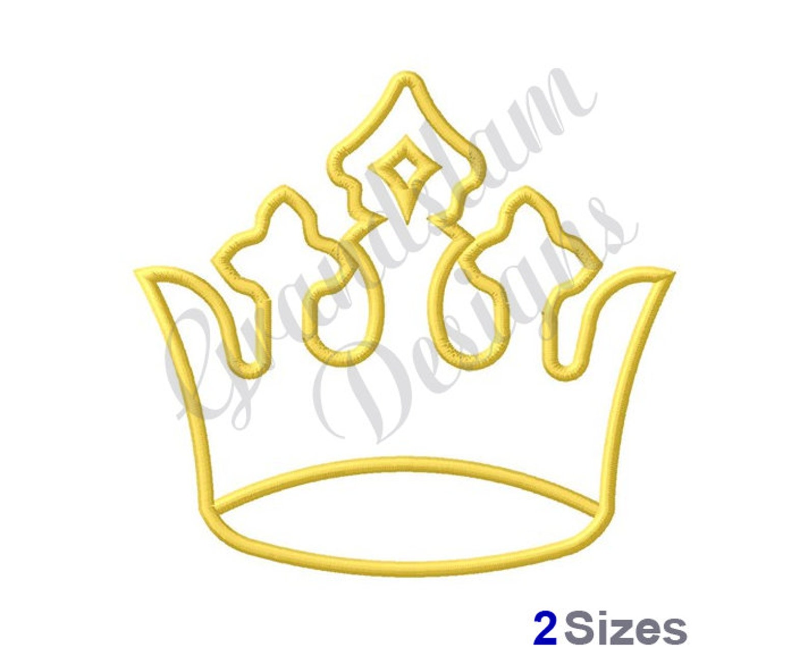 Crown Border Outline Machine Embroidery Design - Etsy