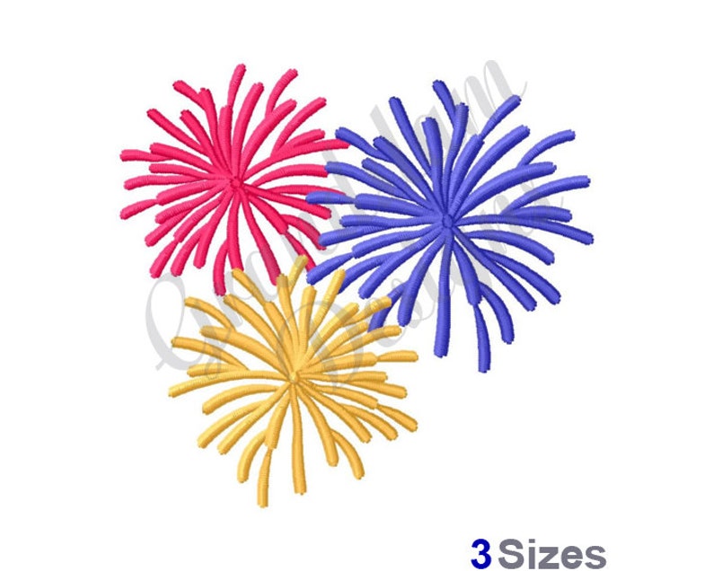 Fireworks Machine Embroidery Design - Etsy