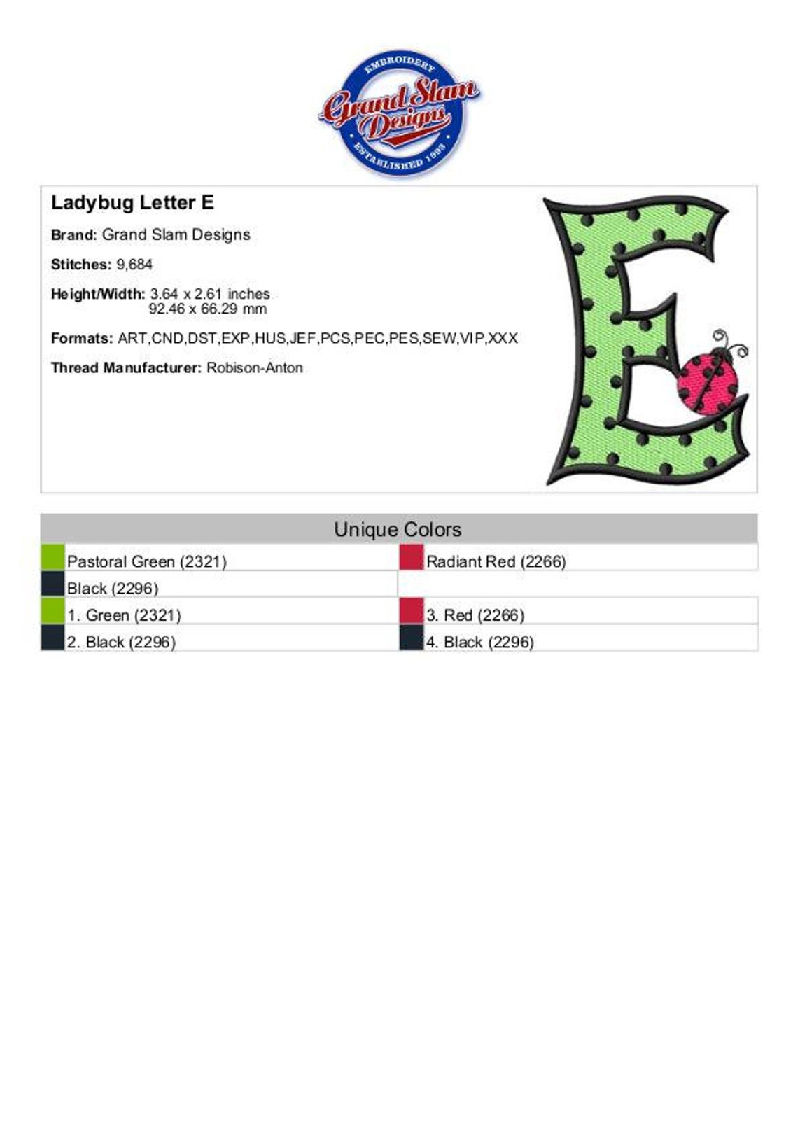 Ladybug Letter E Machine Embroidery Design - Etsy