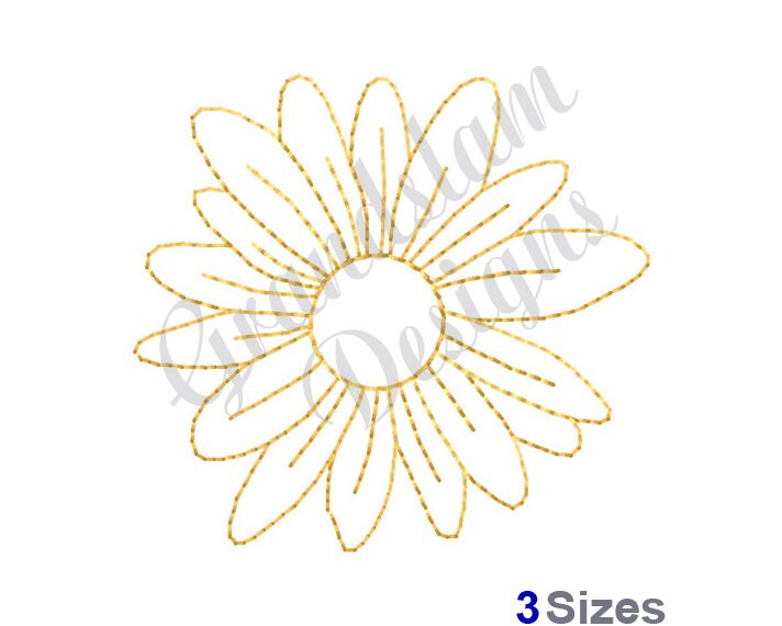 Flower Outline Redwork Machine Embroidery Design Embroidery | Etsy