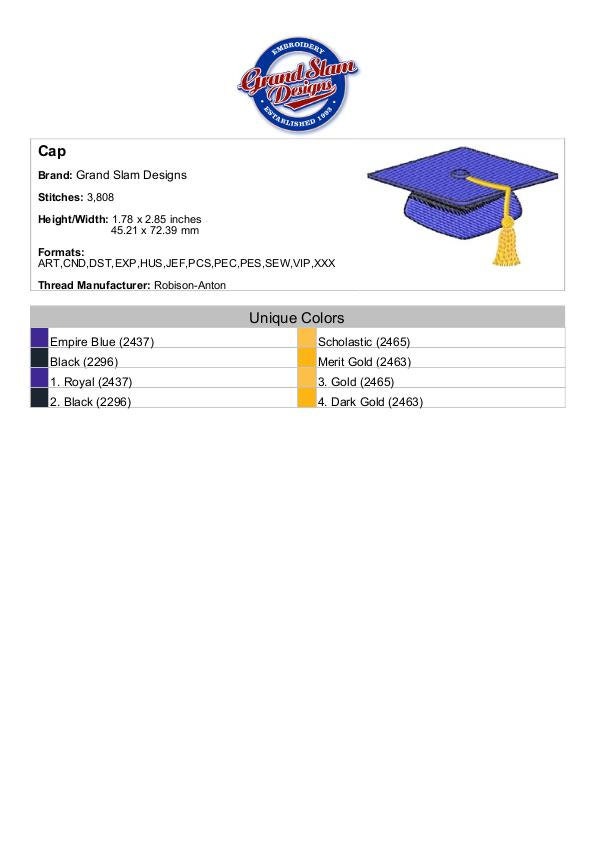 Graduation Cap Machine Embroidery Design Embroidery - Etsy