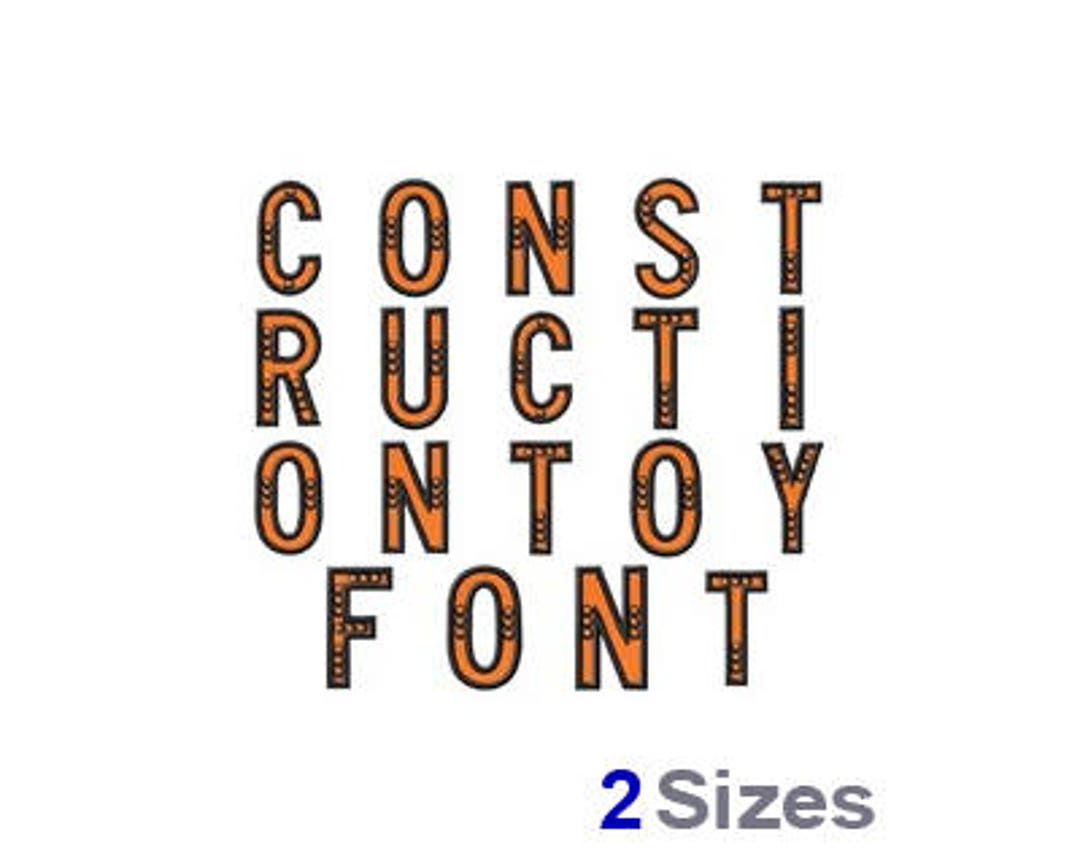 Construction Toy Embroidery Font Set- Sweetheart Machine Embroidery ...