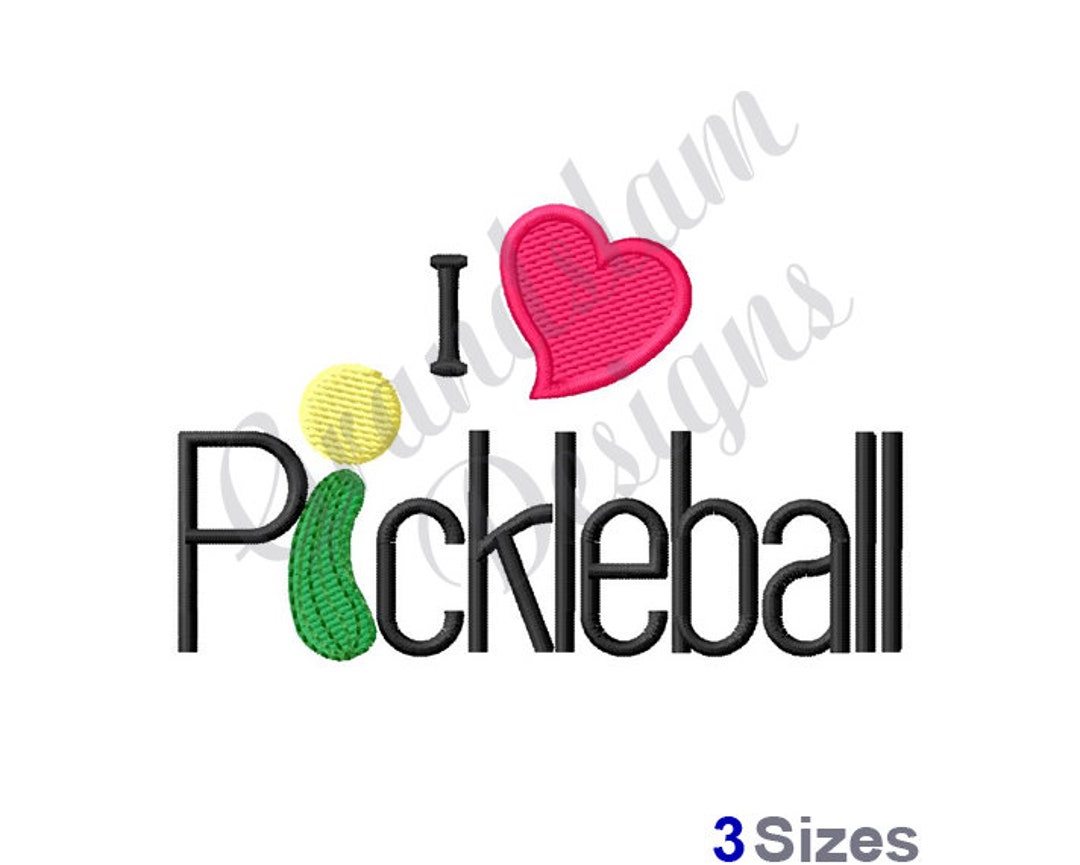 I Love Pickleball Machine Embroidery Design, Embroidery Designs ...