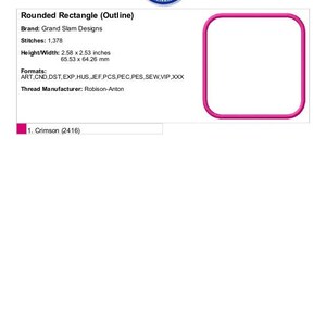 Rounded Rectangle (outline) - Machine Embroidery Design, Embroidery ...