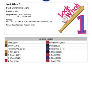 Look Whos 1 - Machine Embroidery Design - Etsy