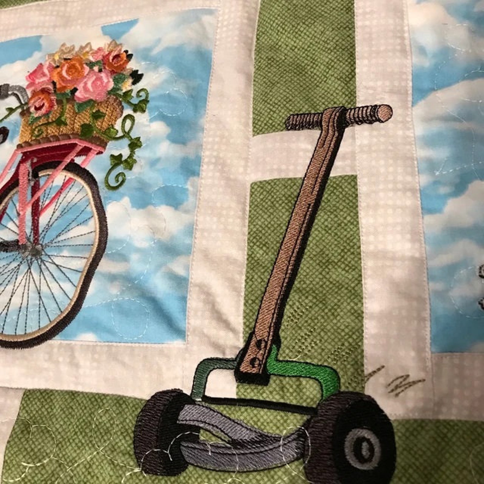 Antique Push Reel Lawn Mower Machine Embroidery Design, Embroidery ...