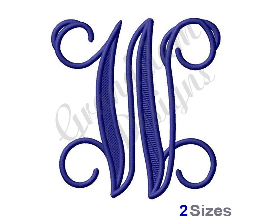 Vining Monogram Letter W - Machine Embroidery Design - Etsy