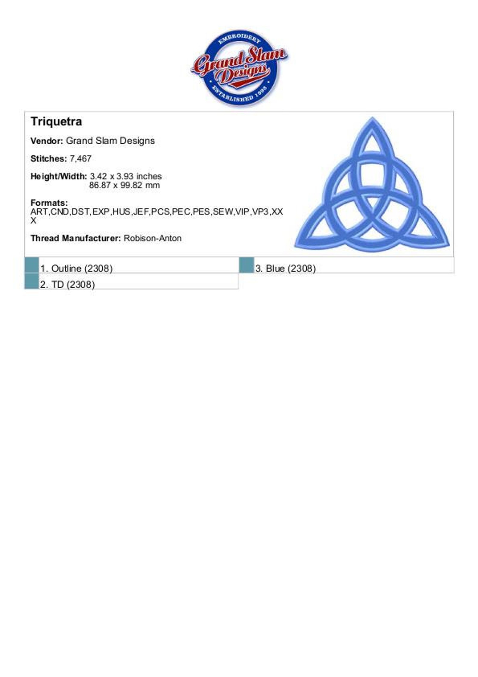 Trinity Knot Celtic Applique Triangle Machine Embroidery | Etsy