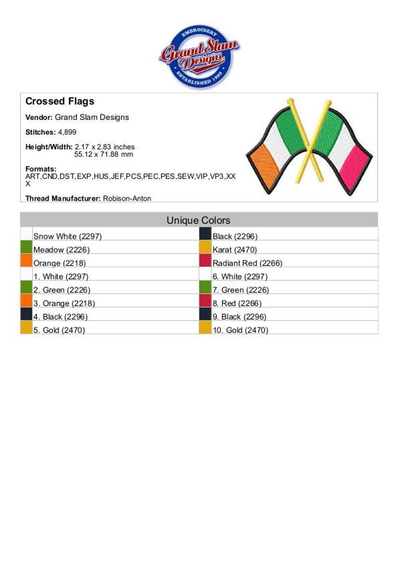 Crossed Flags Machine Embroidery Design (instant Download) - Etsy