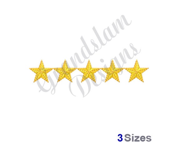Five Stars Machine Embroidery Design | Etsy