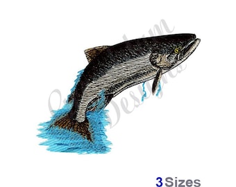 Salmon Fish Machine Embroidery Design - Etsy