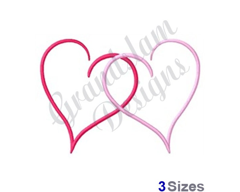 Two Hearts Machine Embroidery Design - Etsy