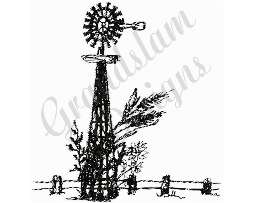 Windmill Outline - Machine Embroidery Design - Etsy