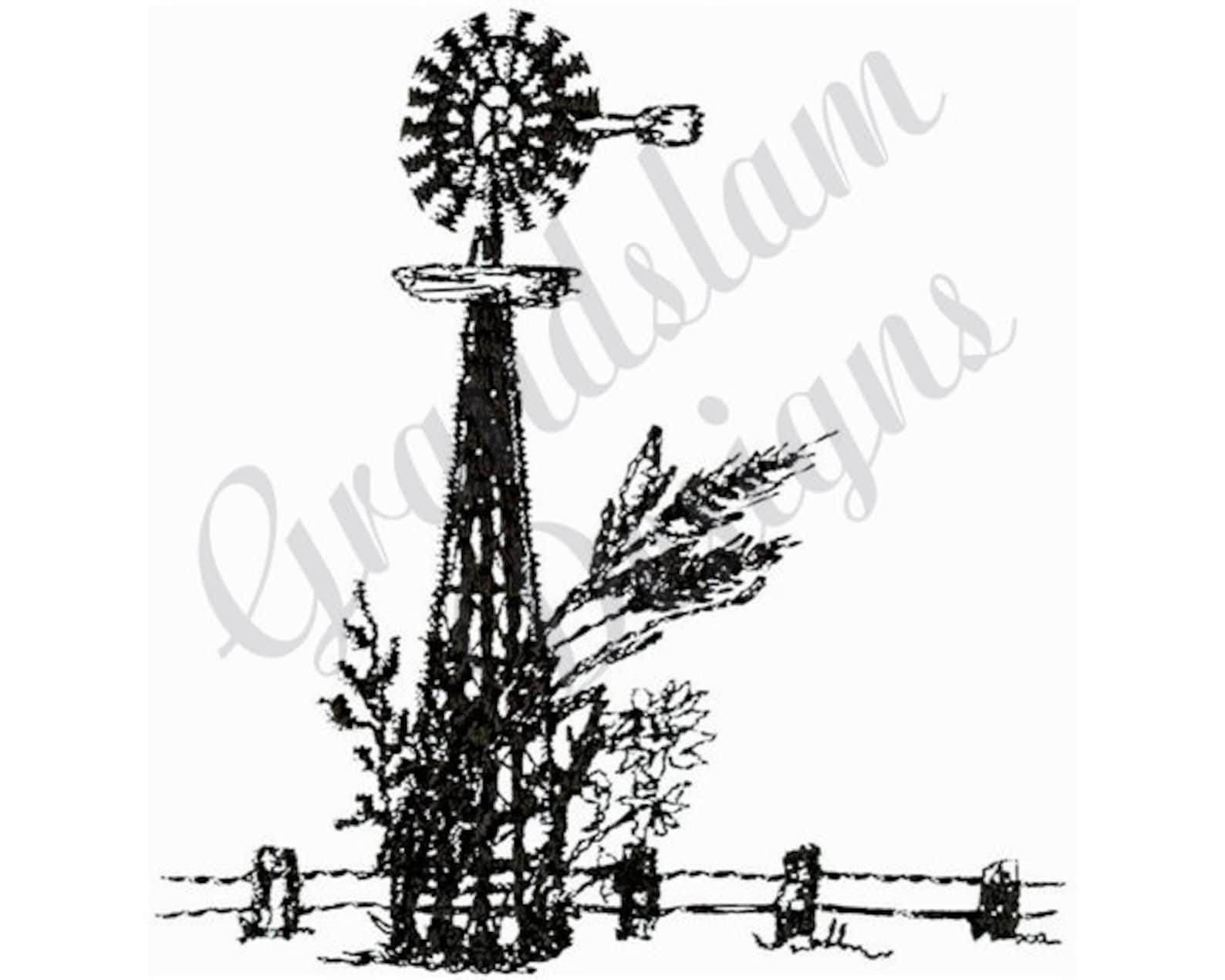 Windmill Outline - Machine Embroidery Design - Etsy