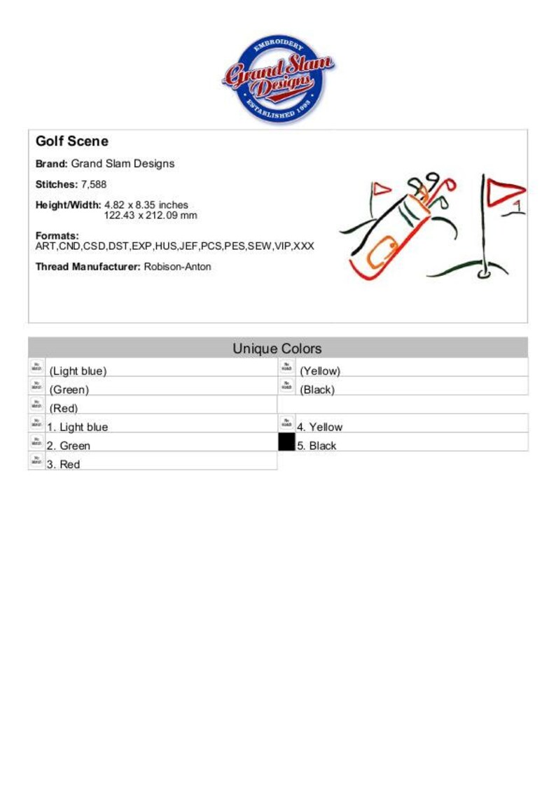 Golf Scene Outline Machine Embroidery Design - Etsy
